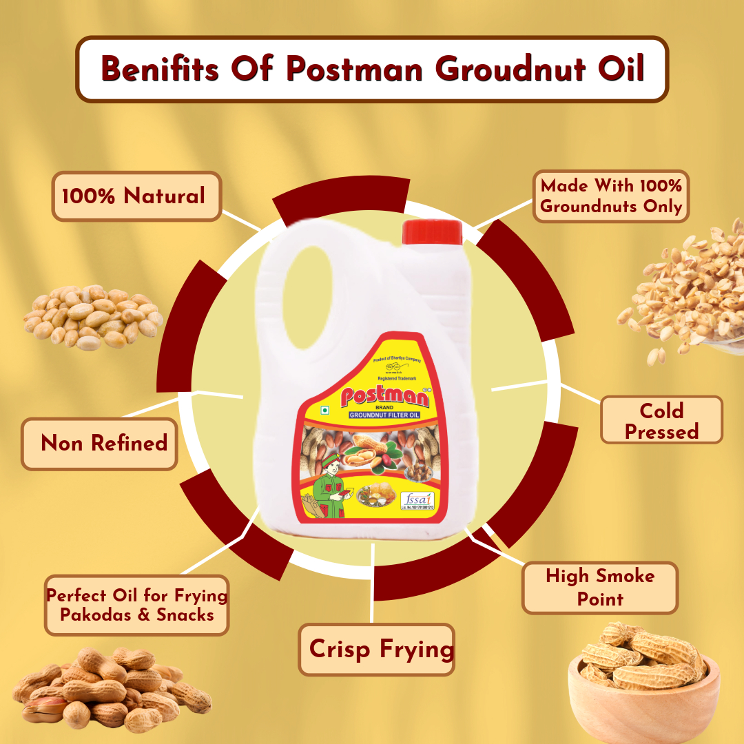 Postman Groundnut Filter Oil - Made with Premium Groundnuts