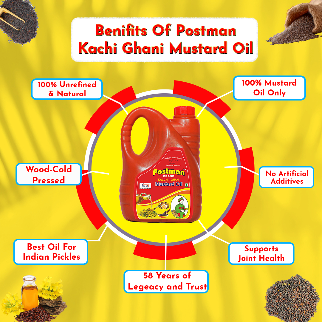 Postman Kachi Ghani Mustard Oil - Health Benefits